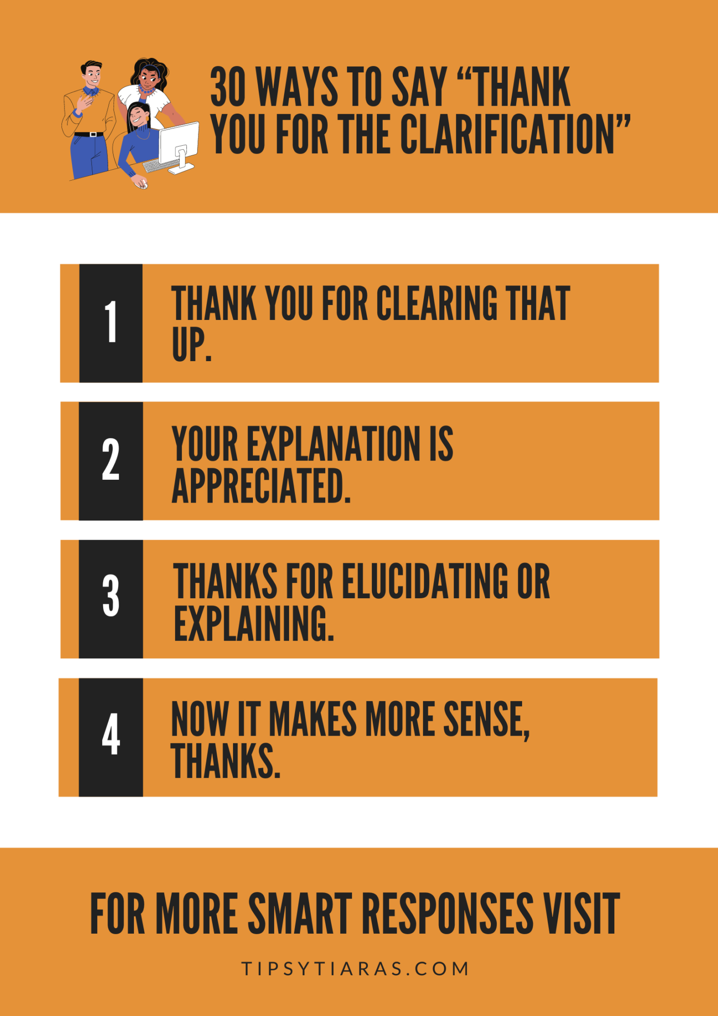 30 Ways To Say “Thank You For The Clarification”