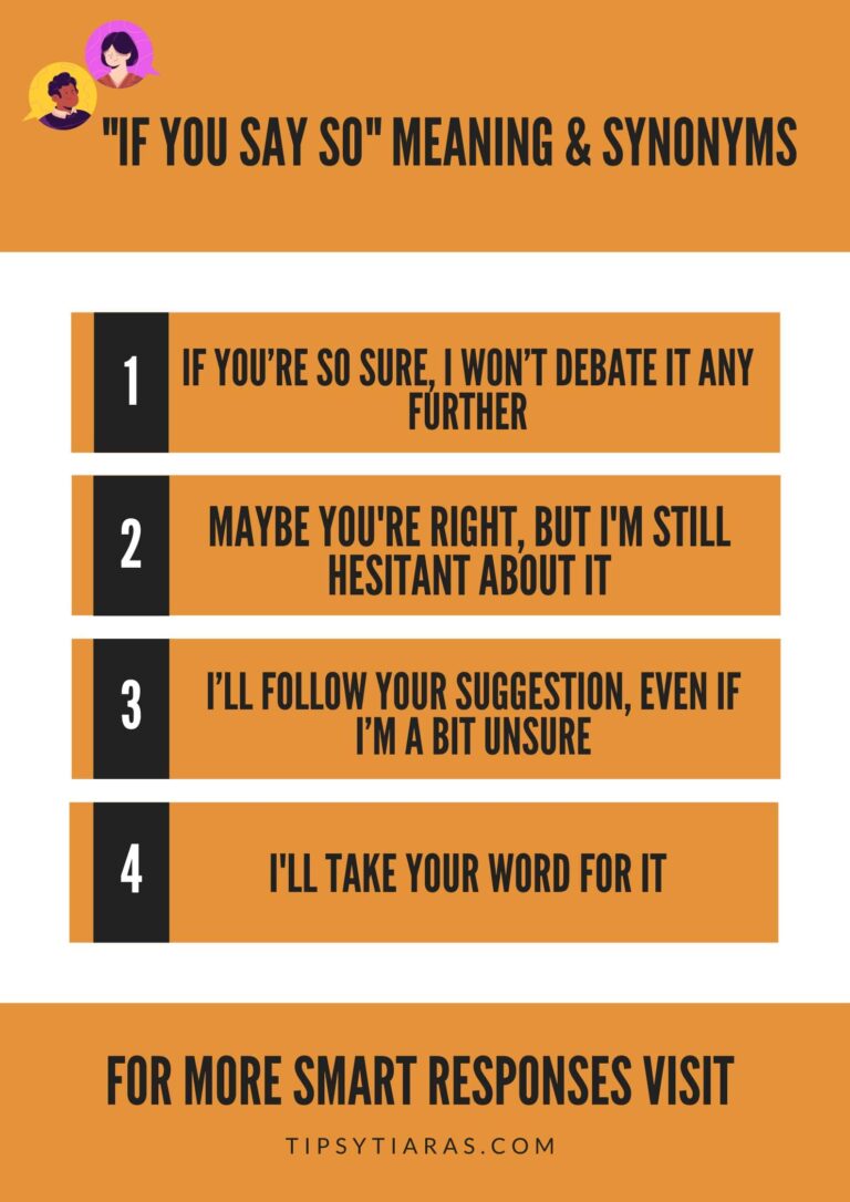 "If You Say So" Meaning & 15 Synonyms