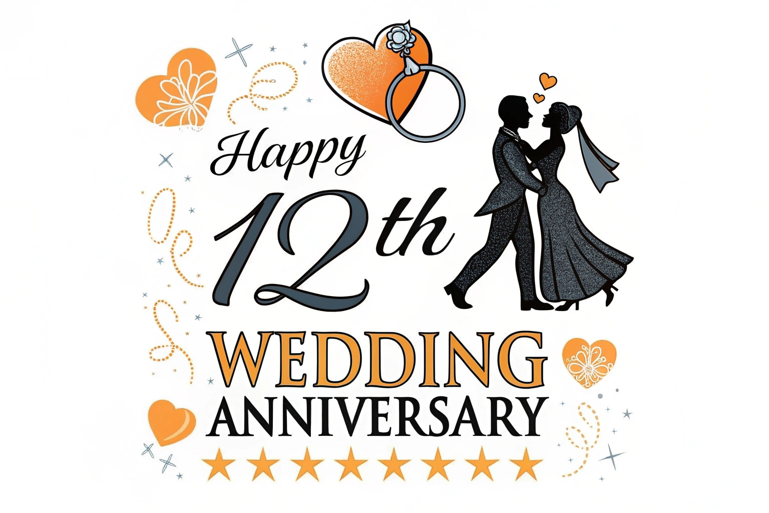 Happy 12th Wedding Anniversary: Celebrating 12 Years Of Enduring Love ...